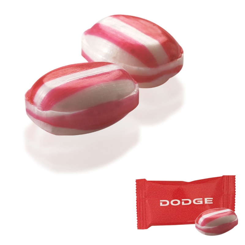 NC Custom: Red Striped Peppermint Mega Mints. Supplied By: Chocolate Inn