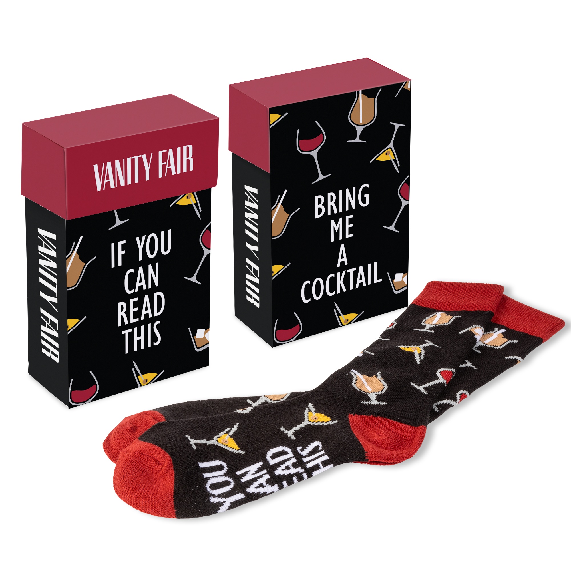 NC Custom: ACE Cocktail Themed Socks in Flip Top Box. Supplied By: Lanco