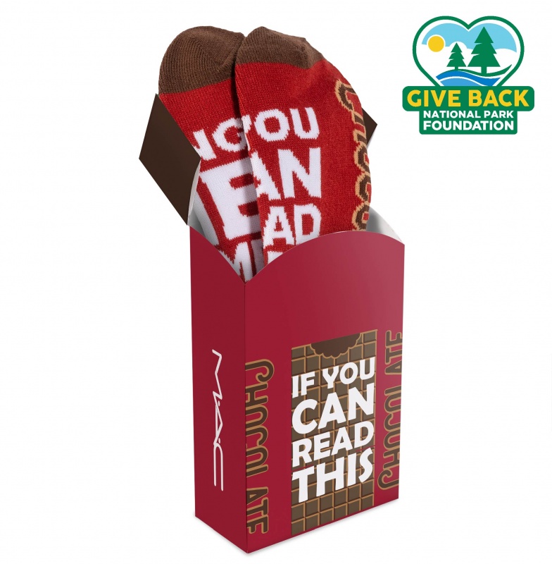 NC Custom: ACE Chocolate Themed Socks in Flip Top Box. Supplied By: Lanco